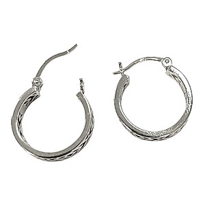 Harley-Davidson Women's Earrings, Aztec Bar & Shield Hoops, Silver HDE0371