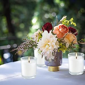 Unscented Votive Candles,White Wax Candle Filled in Clear Glass,for Home Décor Parties Weddings Holidays and Meditation,Box of 48