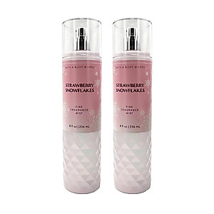 Bath & Body Works Strawberry Snowflakes Fine Fragrance Body Mist Gift Set 8 oz Pack Lot of 2 (Strawberry Snowflakes) 8 Fl Oz (Pack of 2) 16 Fl Oz