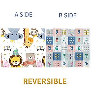NuoPeng Foldable Baby Play Mat Crawling Mat Kids Folding Mat Large XPE Foam Portable Lightweight Waterproof Double Side Indoor or Outdoor Using Non Toxic for Babies, Infants, Toddlers