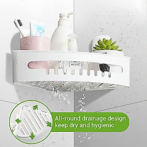 LUXEAR Suction Cup Towel Bar and Suction Cup Corner Shower Caddy