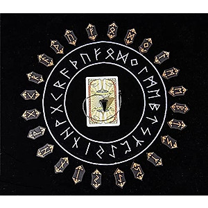 CRASPIRE Wood Rune Set Handmade Wooden Divination Tool with Altar Cloth Dedicated Storage Bag Rune Casting Witchcraft Supplies for Divination Entertainment