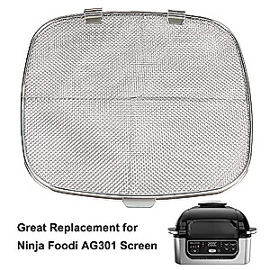 BYKITCHEN Stainless Steel Splatter Shield for Ninja Foodi AG301, Air Fryer Accessories for Ninja Foodi 5-in-1 Indoor Grill, Replacement Parts for Ninja Foodi AG300, AG300C,AG301C, AG302, AG400