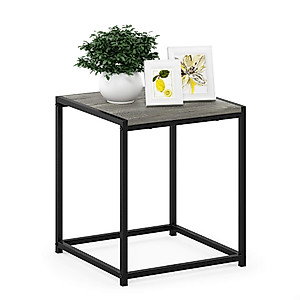 FURINNO Camnus Modern Living End Table, French Oak Grey, 15.75 in x 15.75 in x 17.83 in