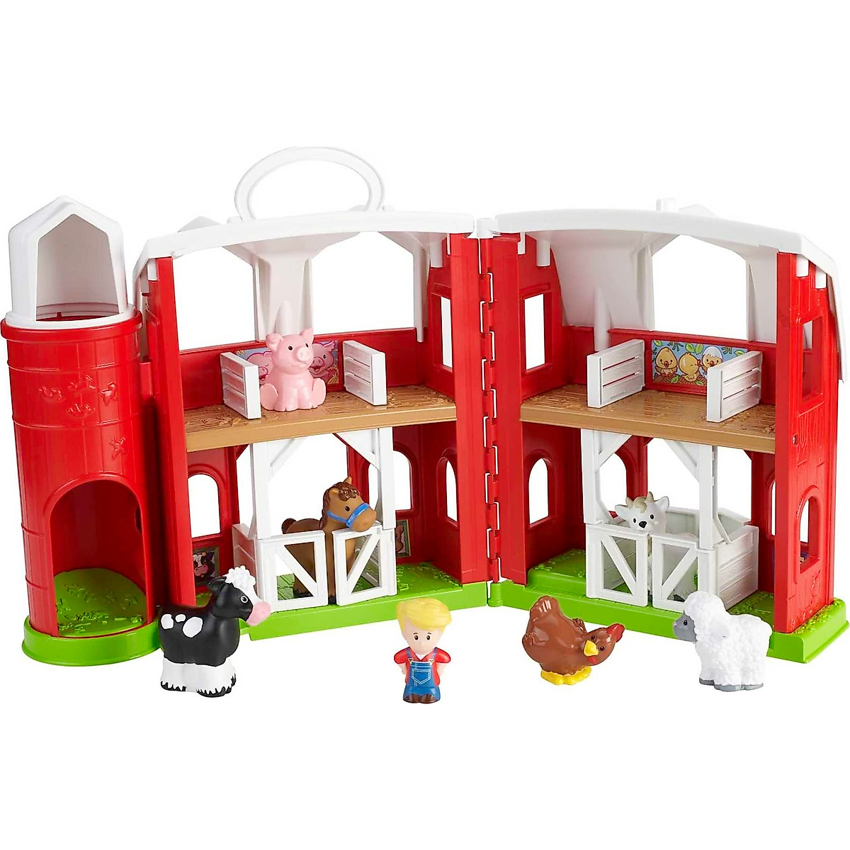 Fisher-Price Little People Toddler Toy Animal Friends Farm Playset with Music Sounds and 7 Figures for Pretend Play Ages 1+ Years