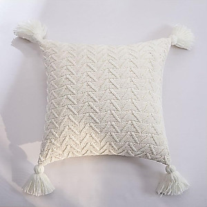 4 PCS White Tassels for Crafts, Handmade Hanging Tassels for Pillow Decor, Blanket Decoration Tassels, NO Hanging Rope for Tassel Garland (8cm/3.15 inch)