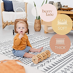 Berry Lane Baby Play Mat | Large 6.5 ft x 4.5 ft One-Piece Reversible Foam Floor Playmat | Tummy Time | Extra Soft & Thick | Non-Toxic | for Infants, Babies, Toddler, and Kids