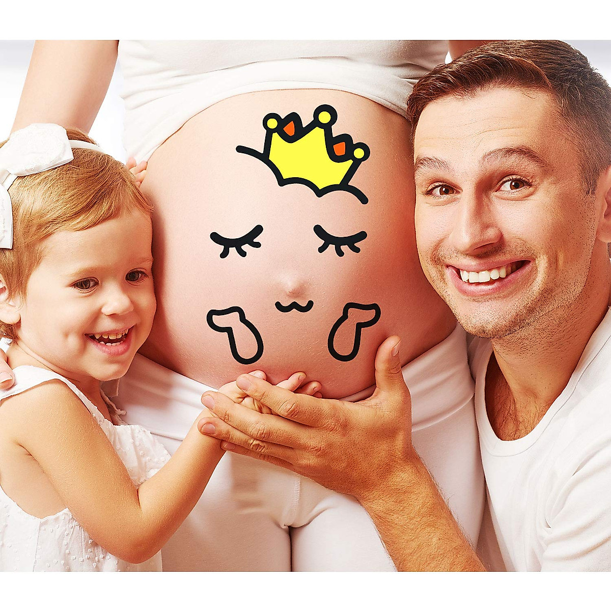 20 Pieces Pregnancy Stickers for Belly Funny Facial Expressions Stickers Pregnant Babies Bump Belly Stickers for Pregnant Women Photography Props