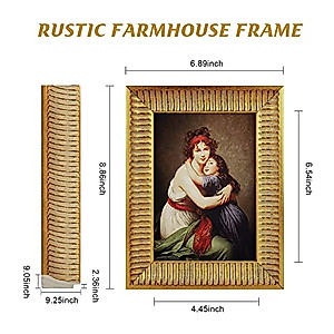 XUANLUO 5x7 Inch Picture Frames Vintage Baroque Style Gold Photo Frame with HD Glass Front Antiqued Wall Mount or Tabletop Display