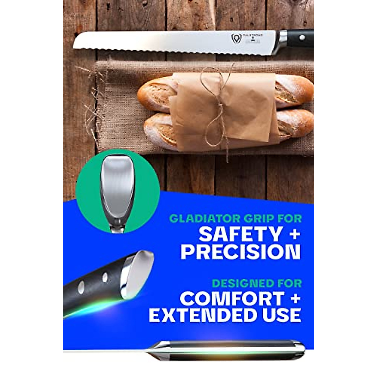 Dalstrong Serrated Bread Knife - 10 inch - Gladiator Series Elite - Forged High-Carbon German Steel - G10 Handle Kitchen Knife - Sheath Included - Razor Sharp Slicer - Slicing Knife - NSF Certified