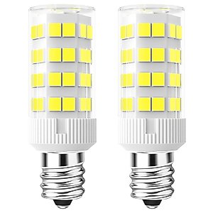 E12 LED Bulb 5W Equivalent to 40W C7 Replacement Bulbs Clear Type B Candelabra Base Bulbrite Daylight White 6000K Non-Dimmable (2-Pack)