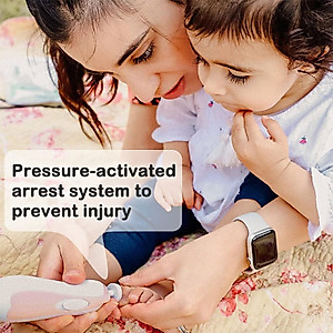 haakaa Baby Nail Trimmer Electric Baby Nail Clippers Kit for Newborn, Toddler or Adults Fingernails and Toenails Care, Baby Nail Care Set & Extra 4 Replacement Pads Combo