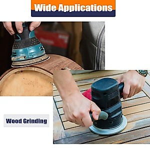 Sanding Discs Variety Grit Sandpaper: Hook Loop Disc 5-Inch 8-Holes 60 80 120 180 240 320 400 600 Grits(Each of 10) 80PCS