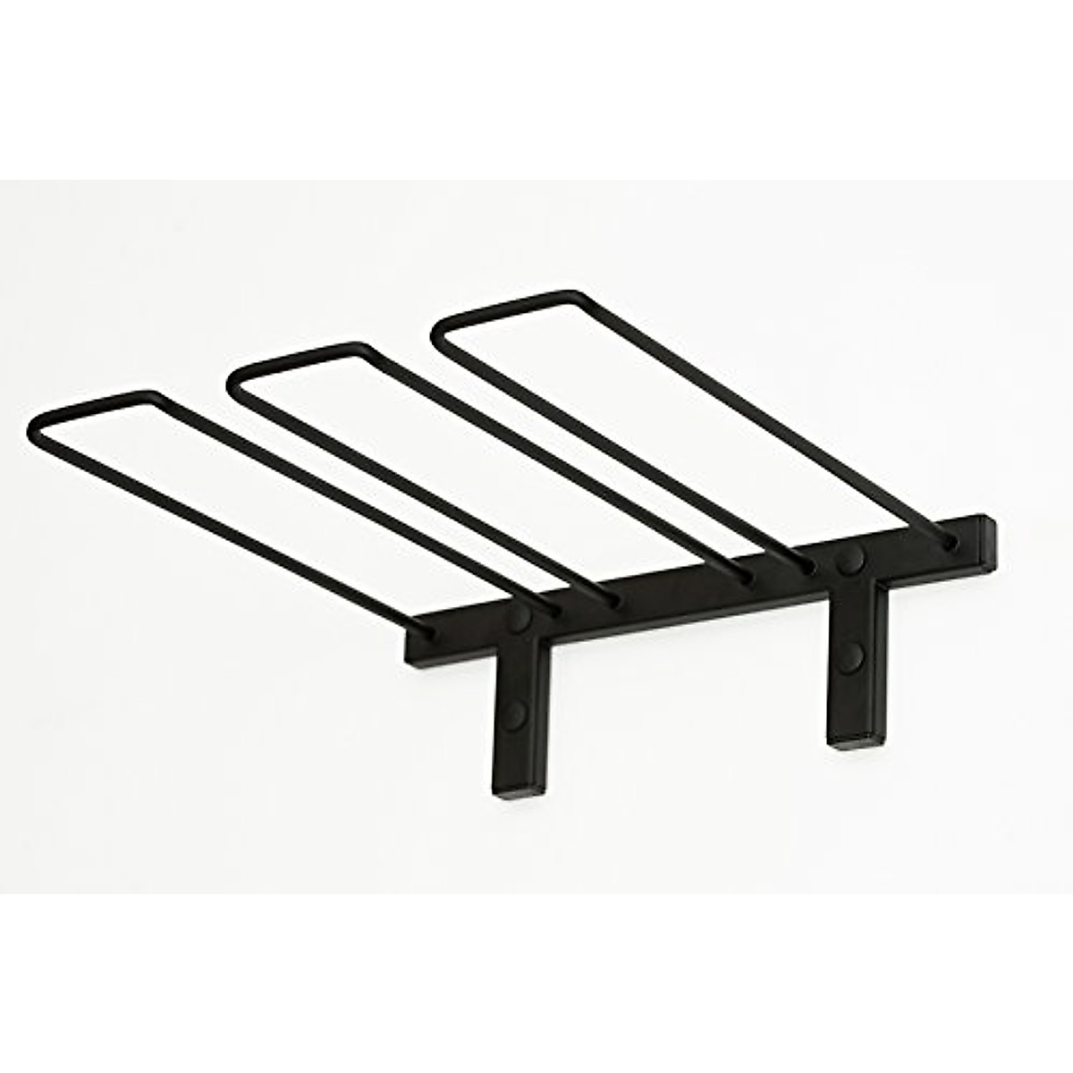 VintageView Wall Series-Stemware Wall Mounted Wine Glass Rack (Satin Black) Stylish Modern Wine Storage with Label Forward Design