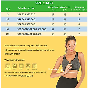 YEYELE Medium Support and Removable Pad Tank Top Racerback Post Surgery Sports Bras for Women