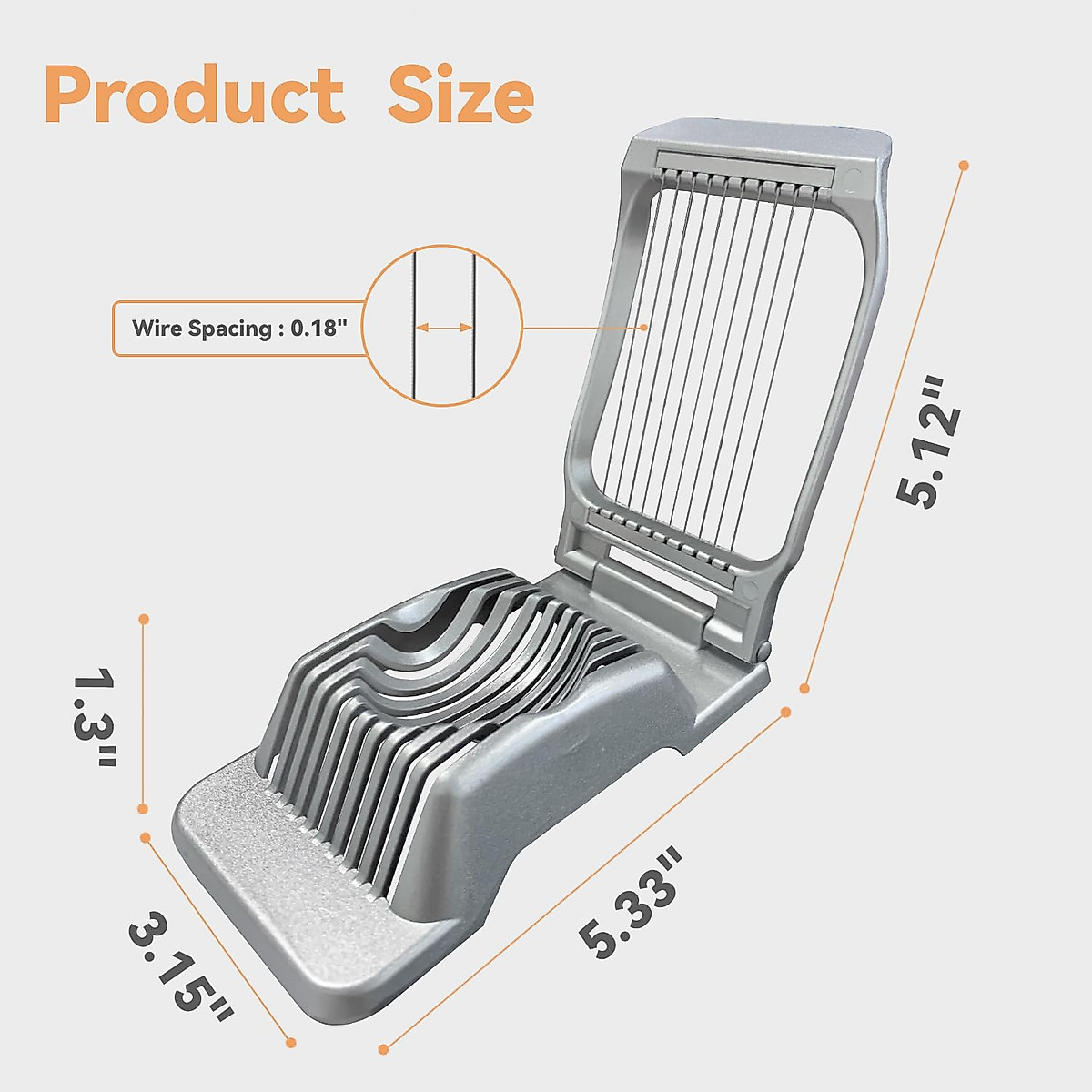 Egg Slicer for Hard Boiled Eggs Heavy Duty Fruit Egg Cutter with Stainless Steel Wire