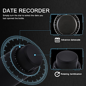 Loboo Idea Wine Pump Vacuum Stoppers, Wine Savers Vacuum Pump Stoppers For Glass Bottles (Black, 6pcs/box)