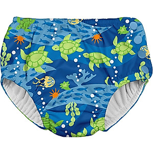 green sprouts Boys' Snap Swim Diaper, Royal Blue Turtle Journey, 5T