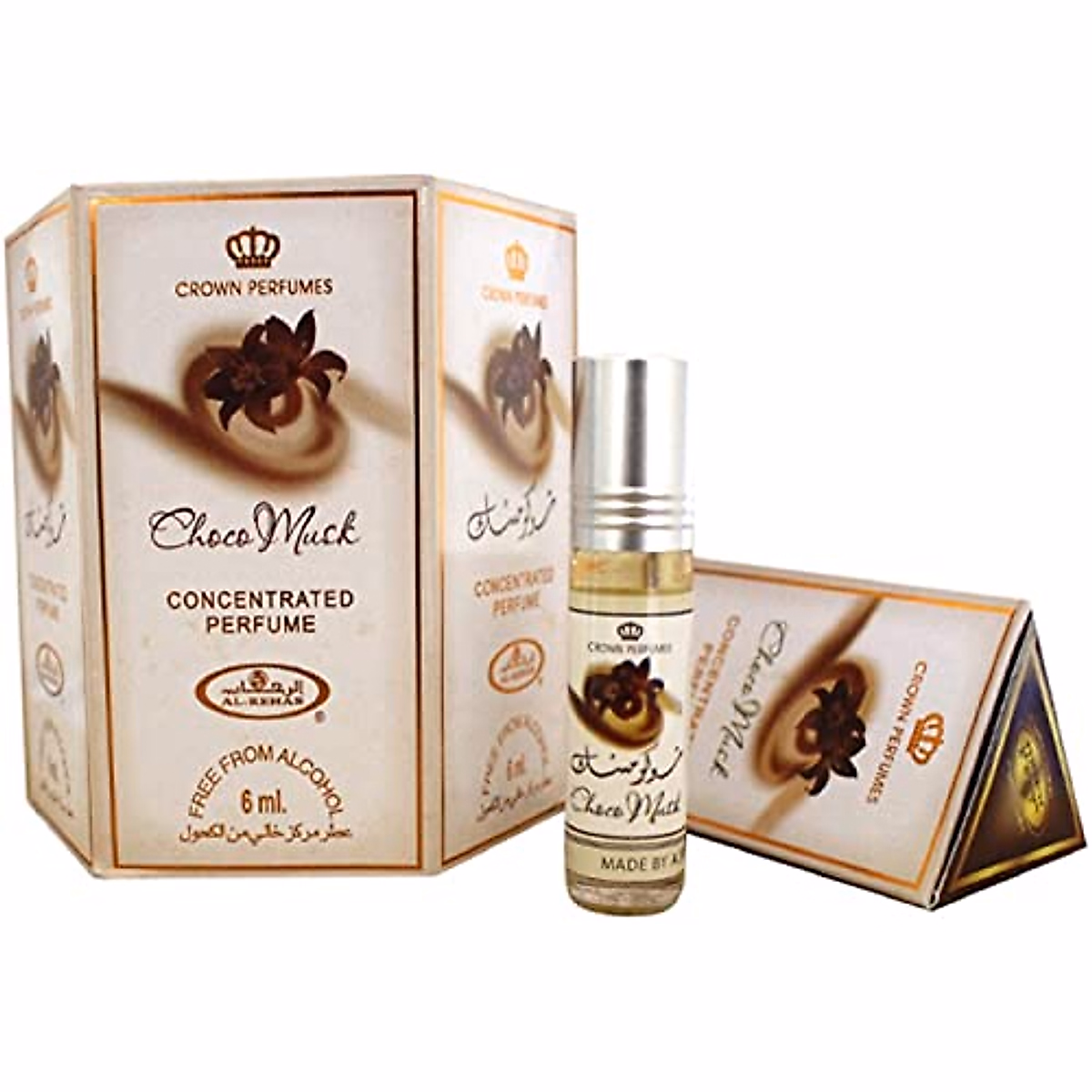Al-Rehab Choco Musk Attar 6ml (Pack Of 6) Alcohol Free Long Lasting Perfume