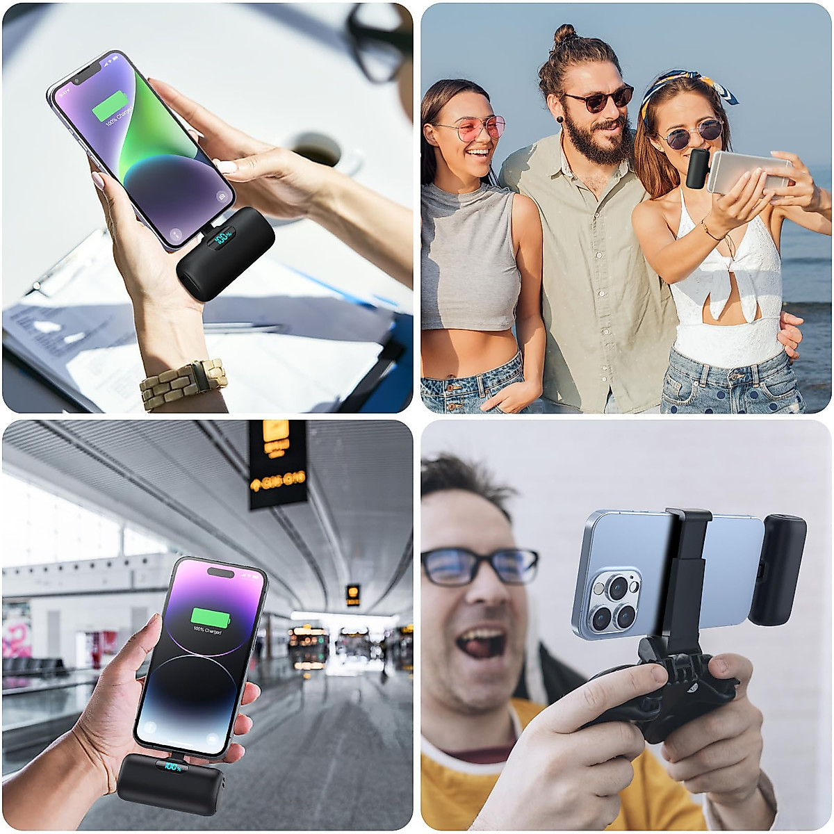 Feob [2 Pack]Small Portable Charger for iPhone,Upgraded 5000mAh PD Fast Charging Power Bank,Mini Phone Battery Pack Compatible with iPhone 14/14 Pro Max/13/13 Pro/12 Pro/11/XR- Black+Black (‎‎HX45X2)