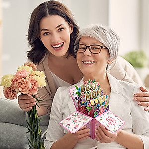 Christmas Card Pop Up Cards 3D Popup Cards Best Mom Christmas Pop Up Cards with Note Card and Envelope for Christmas Gifts Birthday Cards Thinking of You Mom Christmas Cards