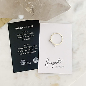 Honeycat Lorena Long Crystal Baguette Ring in Gold, Rose Gold, or Silver | Minimalist, Delicate Jewelry (Gold, 8)