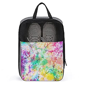 Frcavbin Tie Dye Travel Shoe Bag Shoes Carrier with Handle and Zipper Foldable Shoe Puches Organizer for Home storage School starts