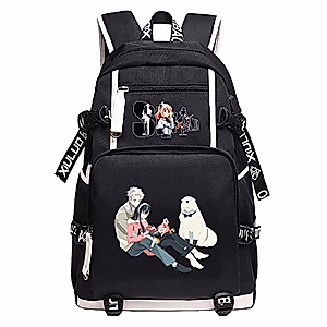 SPY×FAMILY Cartoon School Bags Teenagers Large Bookbag Oxford Women Travel Backpack USB Charging Laptop Bagpack(3)