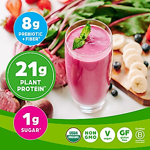 Orgain Organic Vegan Protein + 50 Superfoods Powder, Vanilla Bean - 21g Plant Based Protein, 8g Prebiotic Fiber, No Lactose Ingredients, Gluten Free, No Added Sugar, Non-GMO, 1.12 lb