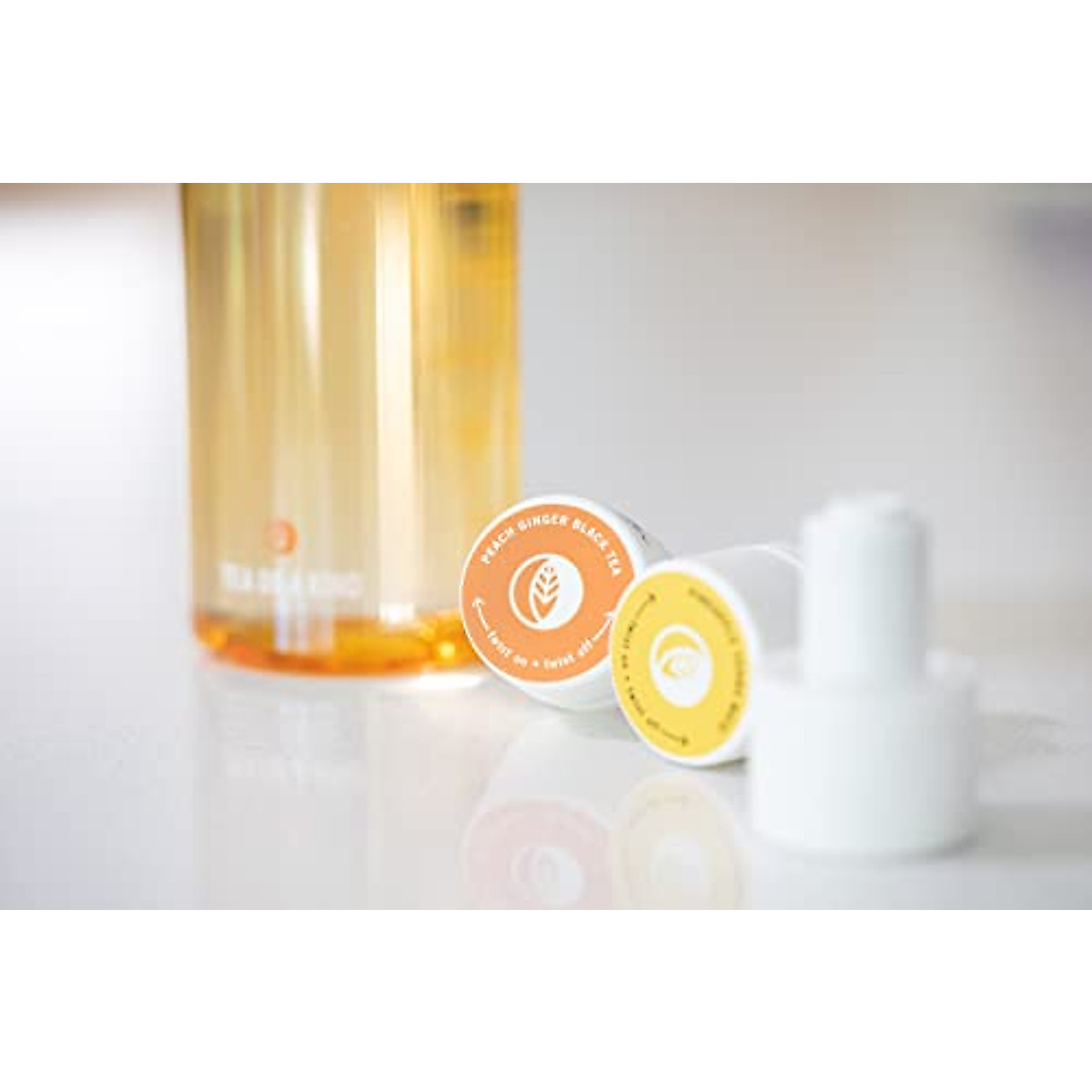 Tea of a Kind TOAK Reusable Water Bottle Starter Kit - Includes 3 Caps to Mix With Your Water, Portable Flavor Caps (Orange Bottle)