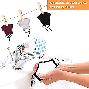 12 Pack Washable Cloth Face Mask Reusable with Adjustable Ear Straps & Nose Wire Comfortable Breathable Cotton Face Masks,3 Ply Adult Safety Mask for Women Men