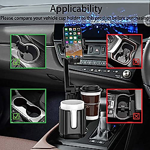 WUITIN Car Cup Holder Phone Mount,Universal Auto Cell Phone Stand with Drink Expand Cup Holder,360° Rotation Compatible with All Mobile Phones and All Car