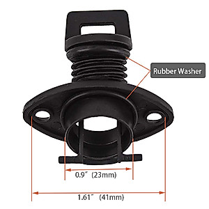 ZipSeven Kayak Scupper Plugs Boat Drain Plugs Kit Thread Bung for Kayak Canoe and Boat 2 Set Black