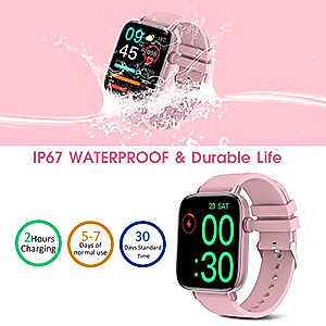 LOJUSIMEH Smart Watch for Android iOS(Answer/Make Call) - 1.9" Full Screen Smartwatch for Women, 25 Sport Modes, Fitness Tracker Smart Watch with Heart Rate Sleep Monitor, BP, SpO2, Step Counter