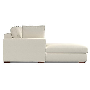 SIMPLIHOME Charlie Left-Facing Sectional Sofa in 100% Recycled Polyester Tightly Woven Performance Fabric, Cream, 122-inches Wide, Handcrafted Contemporary Style L-Shaped Couch with Chaise