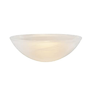 Aspen Creative 23514-11, Alabaster Replacement Glass Shade for Medium Base Socket Torchiere Lamp, Swag Lamp, Pendant and Island Fixture. 9-7/8" Diameter x 3-1/2" High.