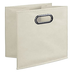Set of 12 Cubo Foldable Fabric Bins- Natural