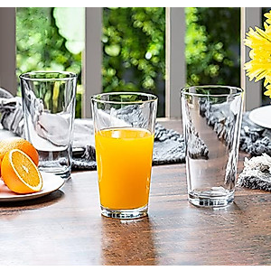 Drinking Glasses - Set of 10 - 16oz. Margarita Glasses Glass Cups - Dishwasher Safe Cocktail glasses - Clear Heavy Base Tall Beer Glasses, Water Glasses, Bar Glass, Wine, Juice, Iced Tea