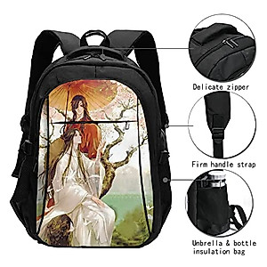 Grtswp Heaven Official's Blessing Anime Backpacks Laptop Backpack with USB Charging Port Casual Travel Daypack for men women