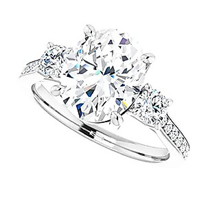 4 CT Oval Cut VVS1 Colorless Moissanite Engagement Ring Set, Wedding/Bridal Ring Set, Sterling Silver Vintage Antique Anniversary Classic Ring Sets Gift for Woman (4)