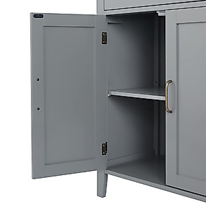 Teamson Home Mercer Mid Century Modern Wooden Floor Cabinet, Gray