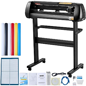 VEVOR Off-line Vinyl Cutter Machine 870mm Vinyl Printer U-Disk, 34 inch Plotter Printer with Accessories & Floor Stand Vinyl Cutting Machine Adjustable Force and Speed for Sign Making Plotter Cutter