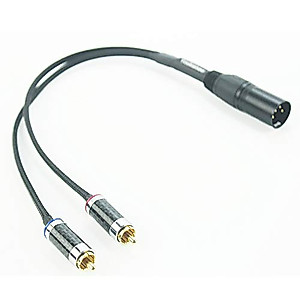 Youkamoo 4 Pin XLR to RCA Silver Plated Audio Headphone Adapter Cable 1 FT 0.3M XLR Male