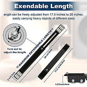 Lemtrflo Extendable Appliance Rollers for Washer and Dryer,Mobile Washing Machine Base Stand, Wheels for Furniture,Heavy Duty Appliance Dolly Mobile Rollers for Washing Machines,Dryers,Refrigerators