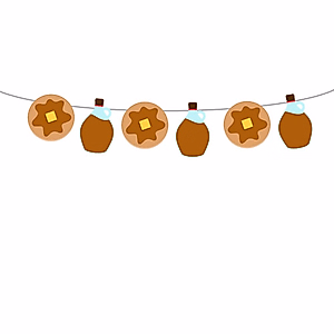 4.3" Tall SYRUP AND PANCAKE Garland, Pancake Garland, Pancake Banner, Pancake Birthday Banner, Pancake Party, Pancake Decorations