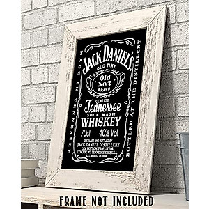 Jack Daniels Whiskey Label- Wall Art Sign- 8 x 10"- Genuine Replica Print-Ready to Frame. Home Décor- Dining Décor. A Must For Tennessee Bourbon Whiskey Fans. Perfect Addition To Man Cave- Dorm-Bar.