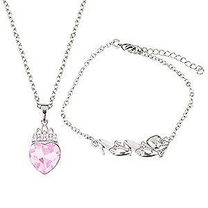 RR ROUND RICH DESIGN Kids Musical Jewelry Box for Girls with 3 Drawers and Jewelry Set with Cute Princess Theme - Beautiful Dreamer Tune Pink