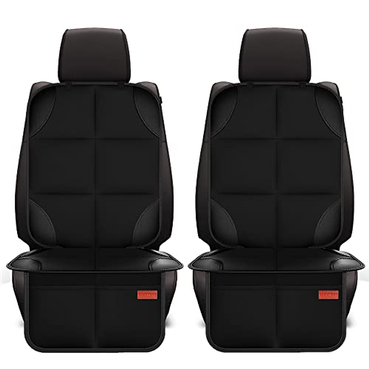 Luckybay Car Seat Protector, 2 Pack Kids Seats Protector XL Size with Thickest Padding and Non-Slip Backing, 2 Mesh Pockets, Durable, Waterproof 600D Fabric, PVC Leather for Baby, Kids, Pet (2 Pack)