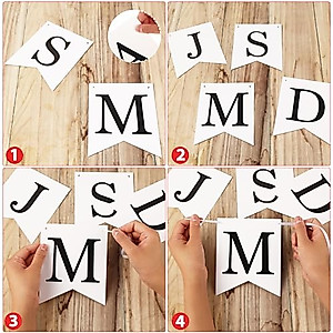 Bewudy Just Married Wedding Banner, Card Paper Wedding Hanging Flag Decoration, Romantic Wedding Party Supplies for Wedding Bridal Shower Anniversary Decoration