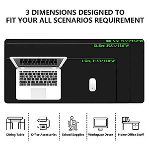 【5 Colors 3 Sizes】 Marbled Design Fluid Pattern Large Mouse Pad Gaming Giant Big Desk Mat Desk Pad Computer Keyboard Mousepad with Stitched Edge for Home Office Work - 31.5" L*11.8" W